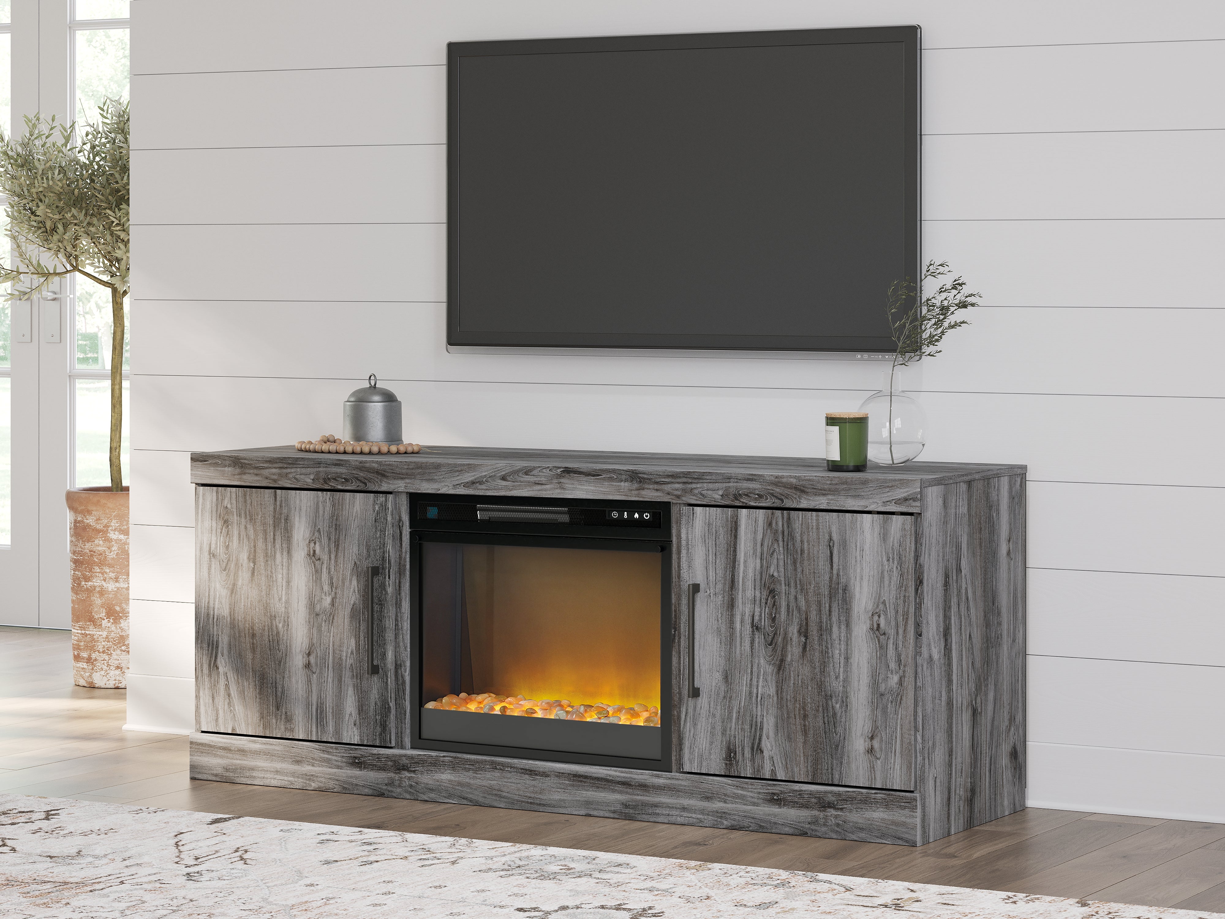 Sams tv stand with fireplace store